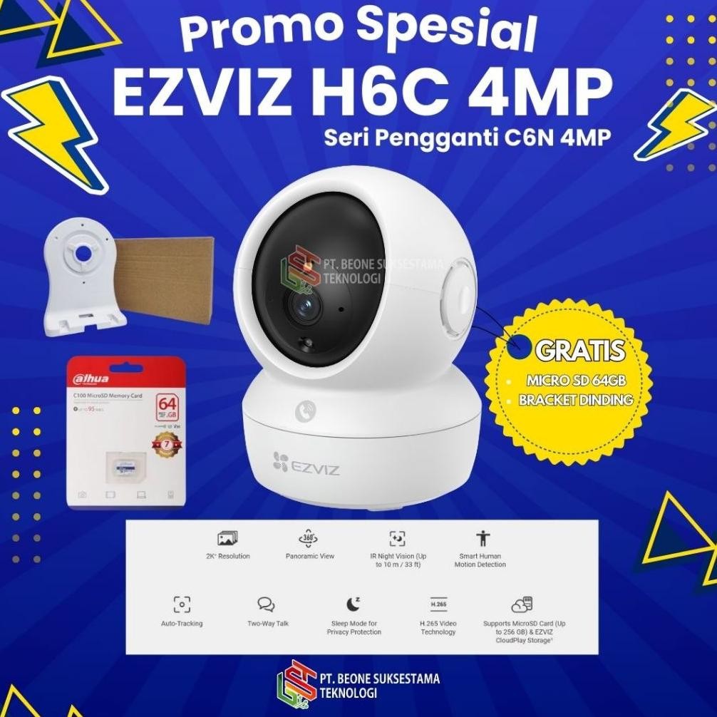 Jual EZVIZ H6C 4MP ( GRATIS MMC 64GB + BRACKET ) - 2K Resolution WI-FI ...