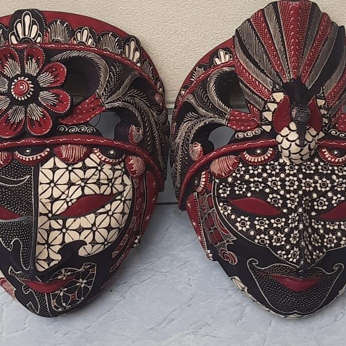 Jual Topeng Kayu Motif Batik Tulis Topeng Rama Sintha | Shopee Indonesia