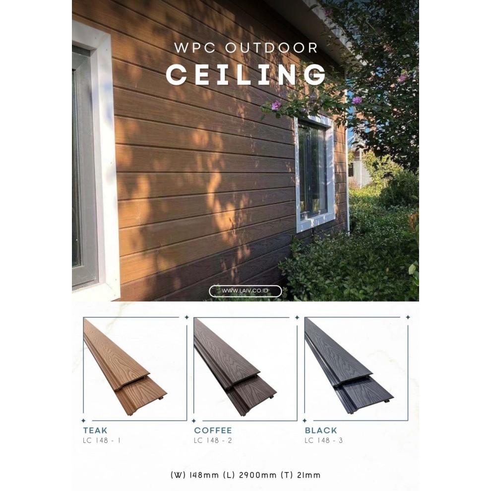 Jual WPC Plafon / Ceiling WPC / Wood Panel Dinding Outdoor / Wall ...