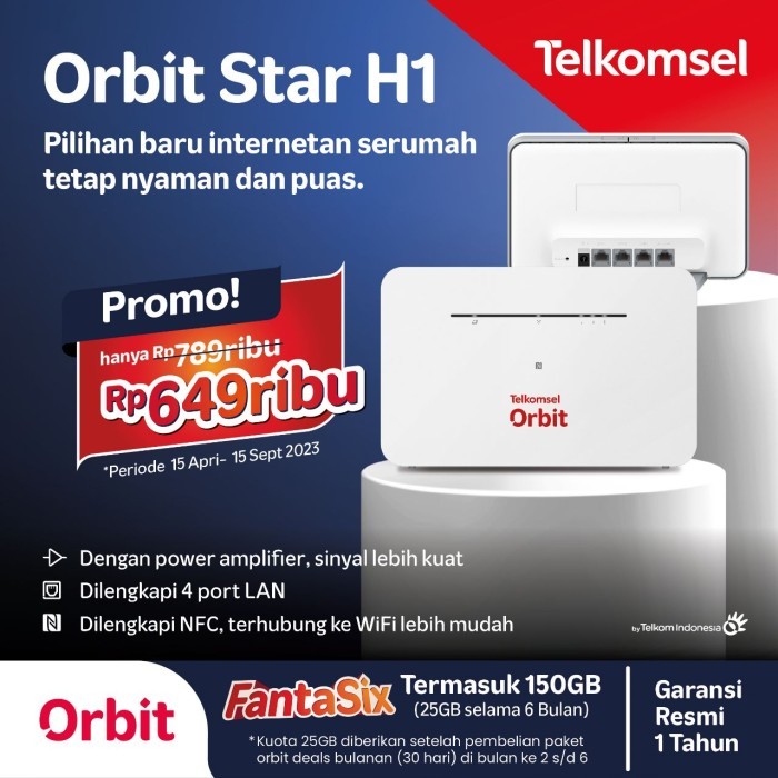 Jual Modem Wifi Home Router 4G Telkomsel Orbit Star Lite Free Kuota ...