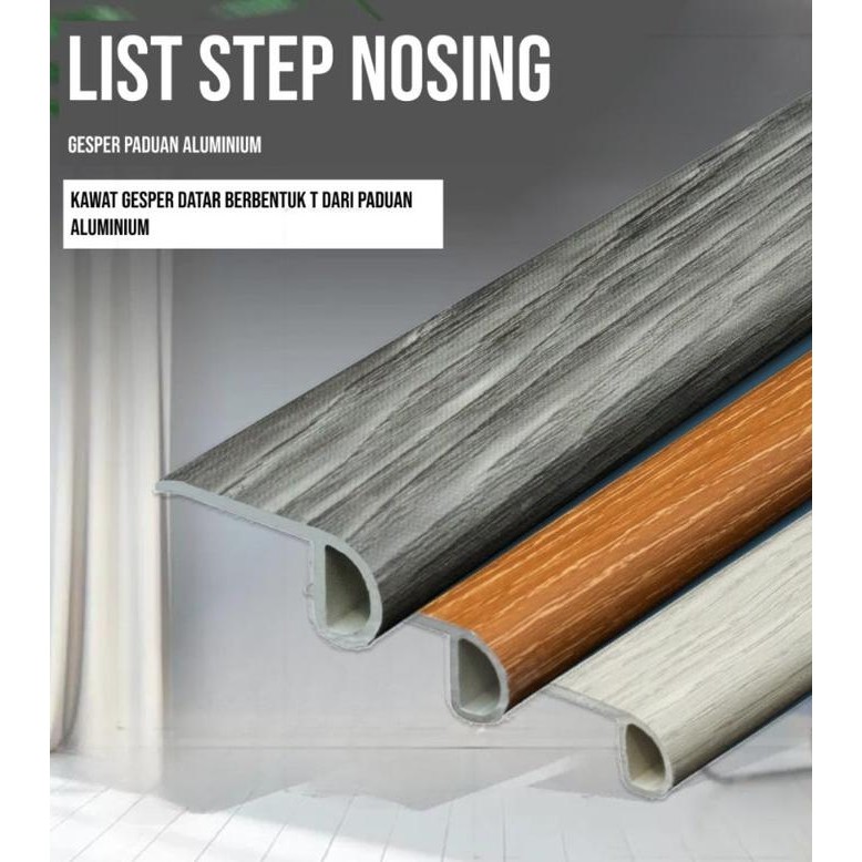 Jual (LAIV) List Step Norsing PVC Aksesoris Tangga Vinyl SPC Lis Nosing ...