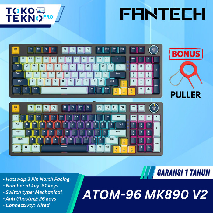 Jual Fantech Atom96 MK890 V2 Wired Mechanical Gaming Keyboard Mizu Edition | Shopee Indonesia