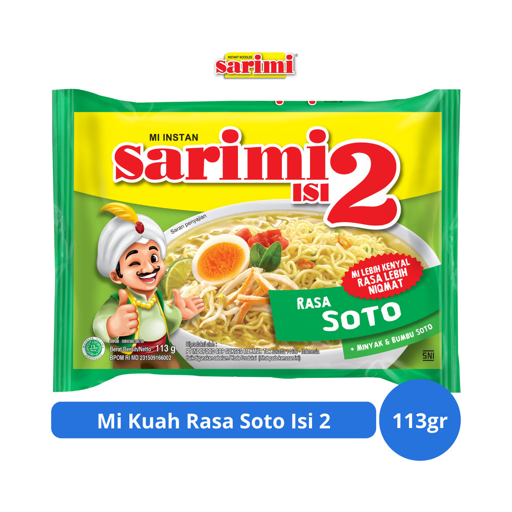 Jual Sarimi Mi Kuah Rasa Soto Isi 2 113gr | Shopee Indonesia