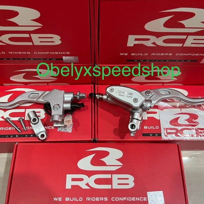 Jual Master rem RCB E2 oval 14mm Silver set kanan kiri universal kopling matic | Shopee Indonesia
