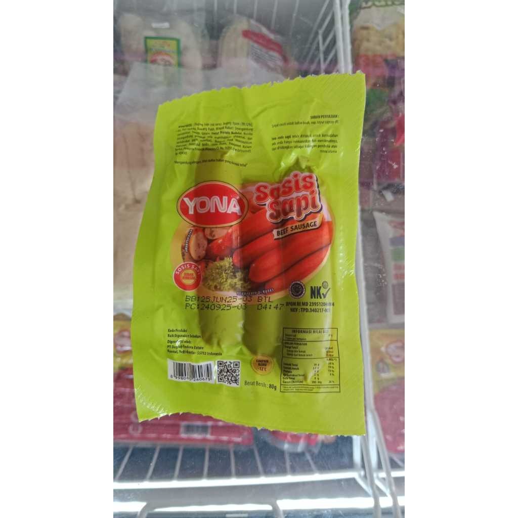 Jual yona sosis sapi merah isi 3 80gr | Shopee Indonesia