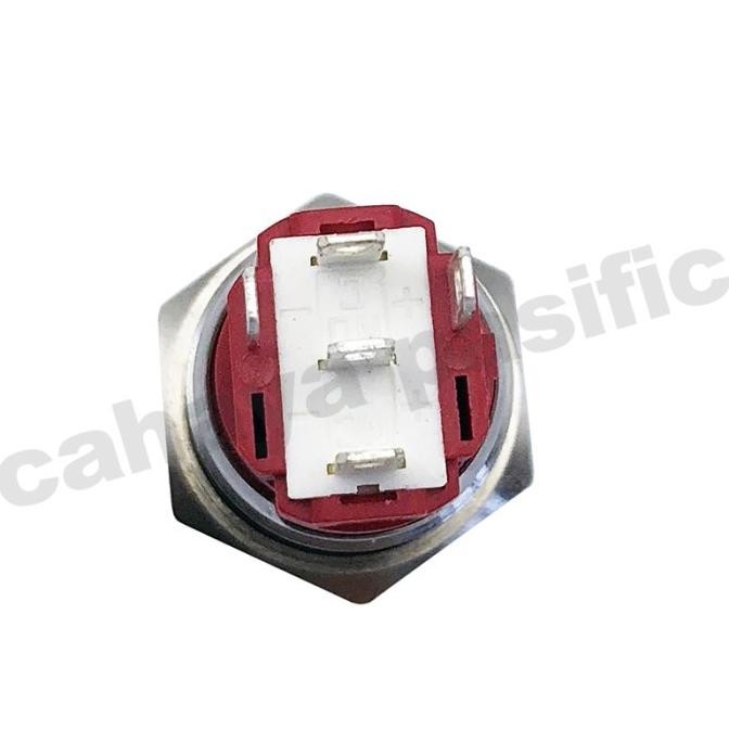Jual Original Saklar PUSH ON LED Stainless Push Button Switch 16MM DC ...