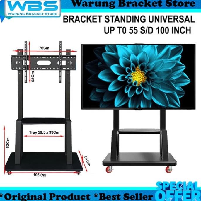 Jual BRACKET BRAKET TV STANDING UNTUK UKURAN 32 40 43 49 50 55 60 65 75 80 85 90 98 100 INCH ...