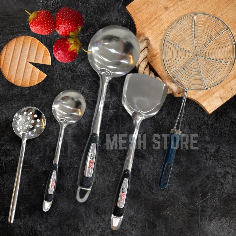Jual PENAWARAN EKSKLUSIF Spatula Set Stainless Isi 5 Pcs - Kitchen Tools Peralatan Untuk Masak ...