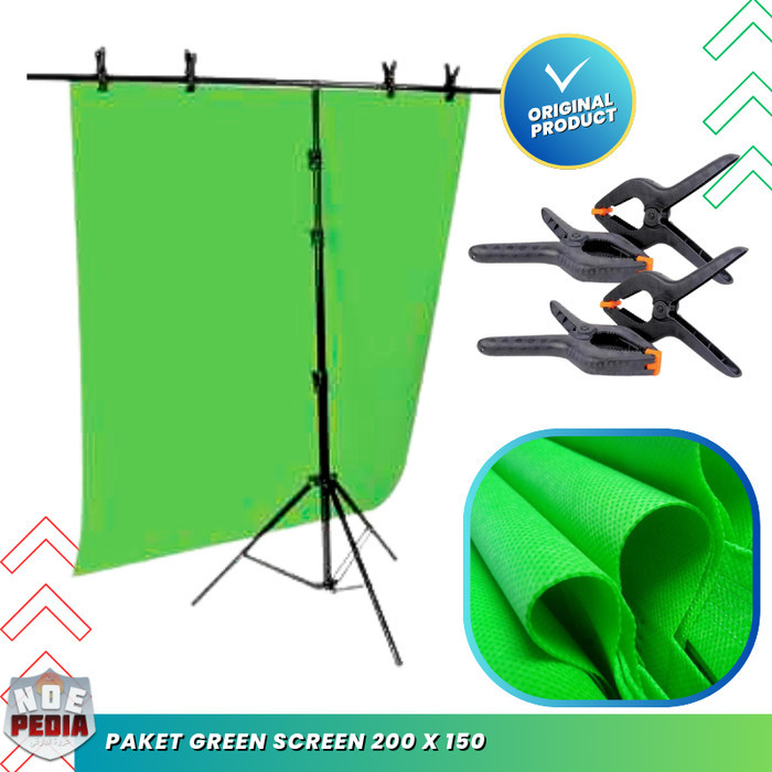 Jual HARGA DISC - Stand Background Green Screen Kain T Shape Backdrop ...