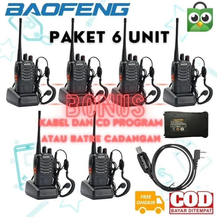Jual [PAKET 6] HT BAOFENG BF-888s RESMI Radio HT Handy Talky walkie talkie | Shopee Indonesia