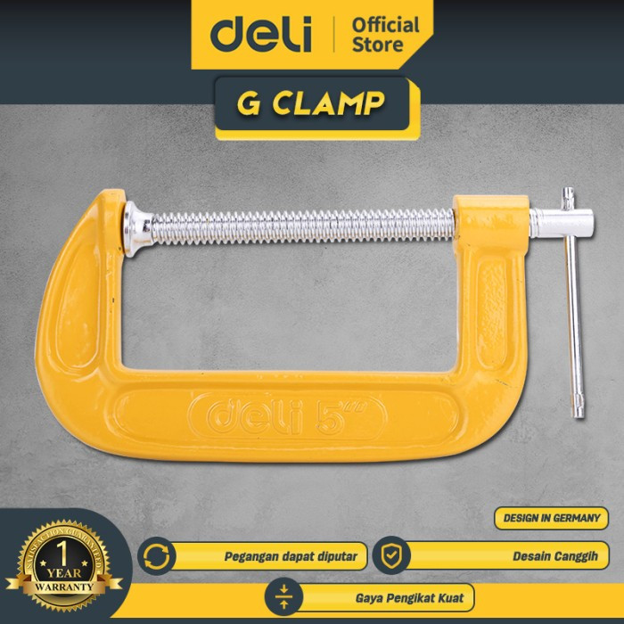 Jual Deli G Clamp / Klem Penjempit C 3 Ukuran Pegangan Mudah Diputar ...