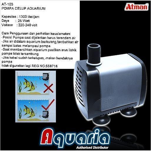 Jual Atman At-103 Pompa Air Aquarium Submersible Water Pump. | Shopee ...