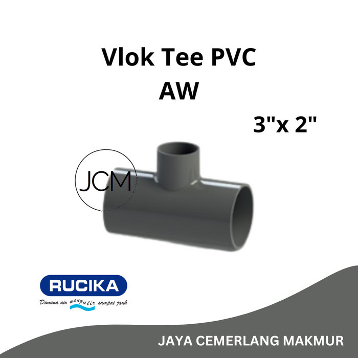 Jual Vlok Tee PVC Rucika AW 3" x 2" / Reducer Tee PVC AW Rucika 75 x 50 mm | Shopee Indonesia
