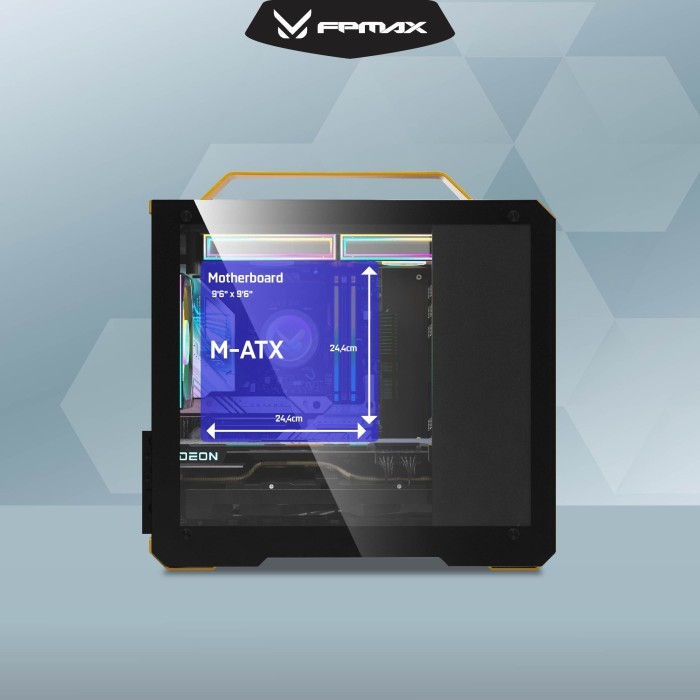 Jual Casing FPMAX Air Cube G3 Yellow with handle Micro ATX Gaming Case ...
