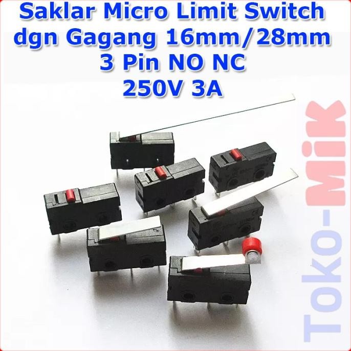 Jual Baru MICRO LIMIT SWITCH DENGAN GAGANG 250V 3A NO / NC SPDT 3 PIN tokmi99 Kualitas Baik ...
