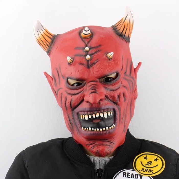Jual TOPENG HALLOWEEN IBLIS LATEX, MASK SATAN, HORROR MASK, TOPENG ...