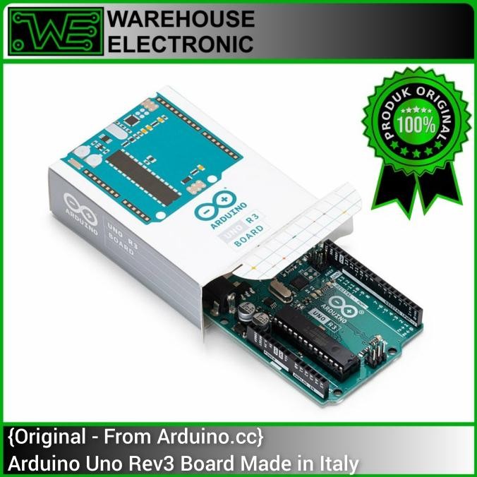 Jual NEW Arduino Uno R3 Made in Italy - ORIGINAL Arduino.cc Board Rev3 | Shopee Indonesia