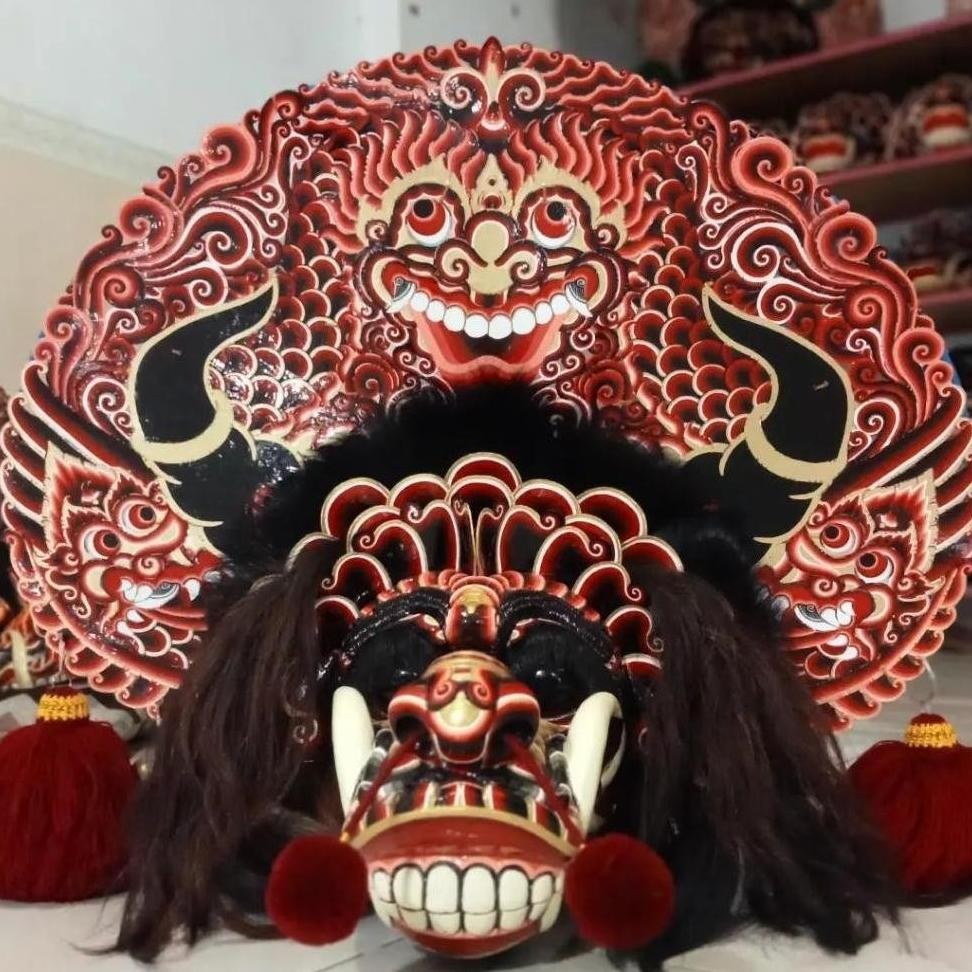 Jual PROMO BARONGAN DEVIL SUNGUT FULL KAYU ASLI UKURAN 14 BONUS KEMUL ...