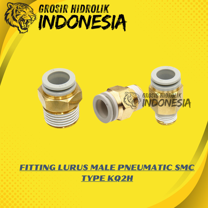 Jual KQ2H 04-01 FITTING LURUS MALE SLIP LOCK PNEUMATIC SELANG 4MM DRAT 1/8'' SMC KQ2H04-01 ...