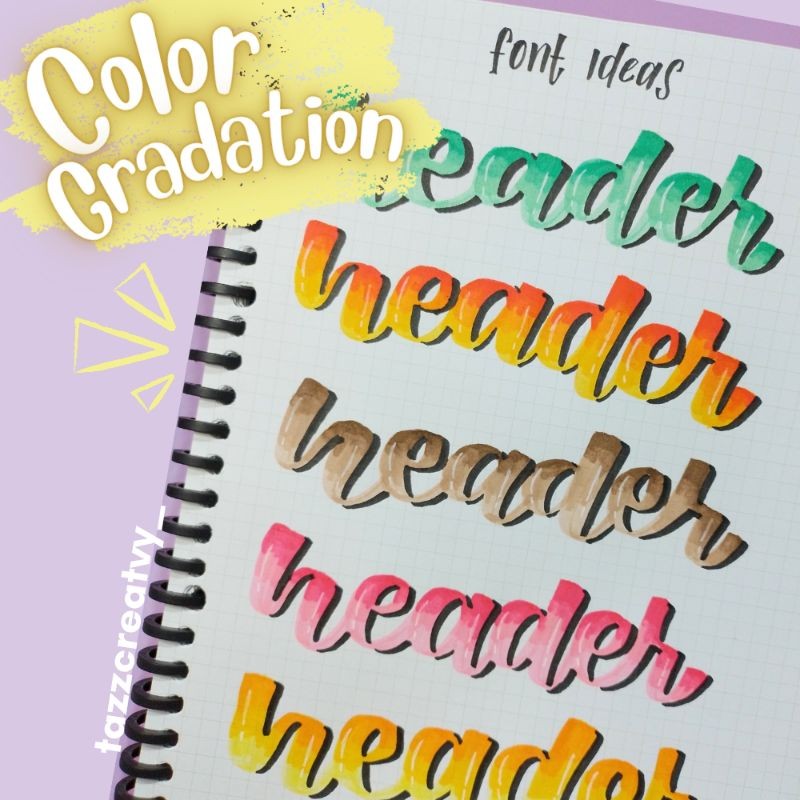 Jual Color Gradation -Tulisan Lettering Kaligrafi Aesthetic | Shopee ...
