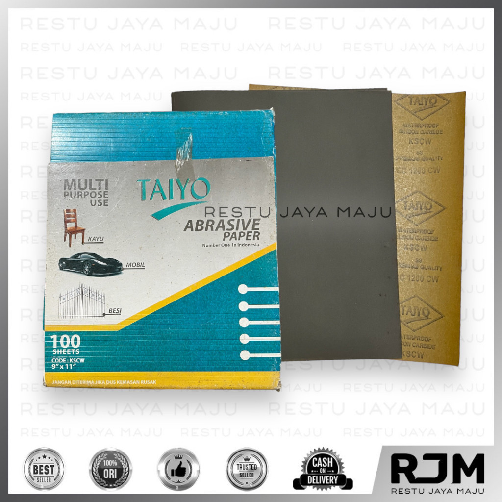 Jual [100 lbr] TAIYO Amplas Air Lembaran Kertas 60-2000 Abrasive Paper ...