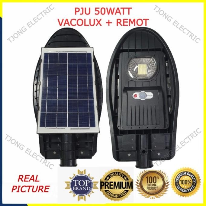Jual Lampu Pju Solar Cell Tenaga Surya Matahari Led Vacolux 50 Watt 50W Original Dan Terpercaya ...