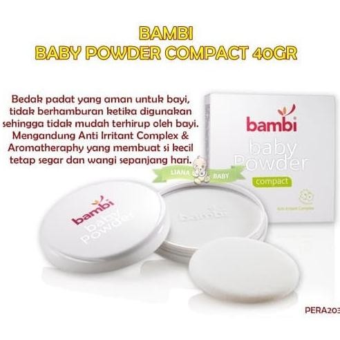 Jual Produk Baru!! Pera203 Bedak Bayi Bambi Baby Powder Compact 40Gr ...