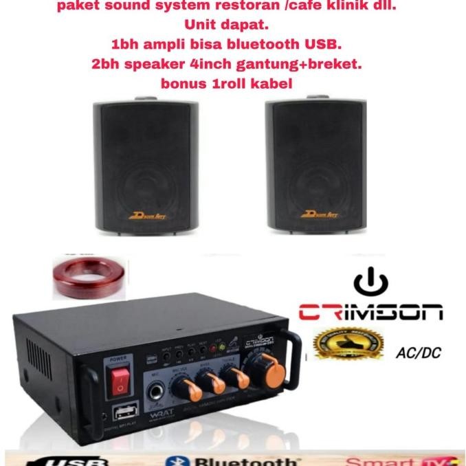 Jual paket sound system cafe, restoran speaker 2titik gantung | Shopee ...