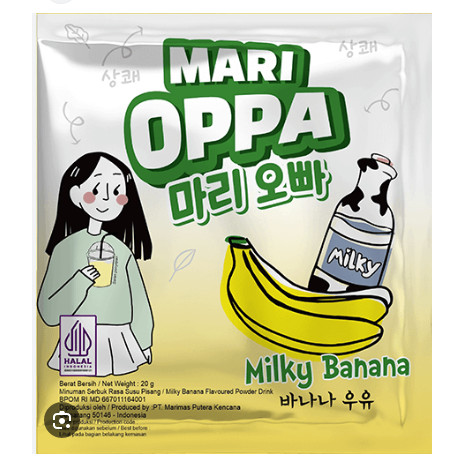 Jual Mari Oppa Milky Banana 1 Renceng Isi 10 Original 100% | Shopee ...