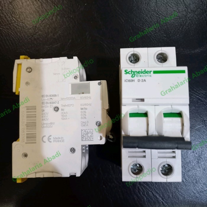Jual TERBARU MCB iC60H A9F85202 kurva D 2P 2A 10KA schneider | Shopee Indonesia