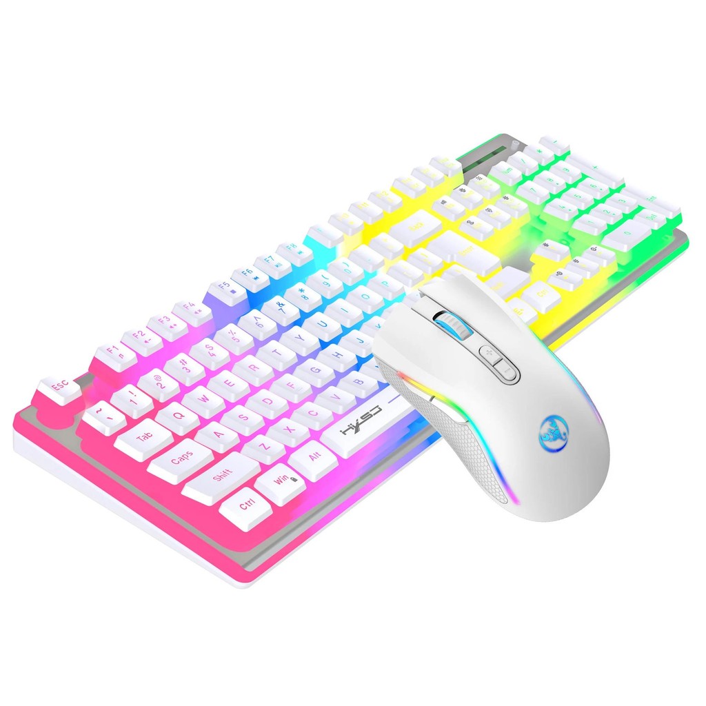Jual 2.4G Wireless keyboard and mouse Backlit set white Keyboards kit ...