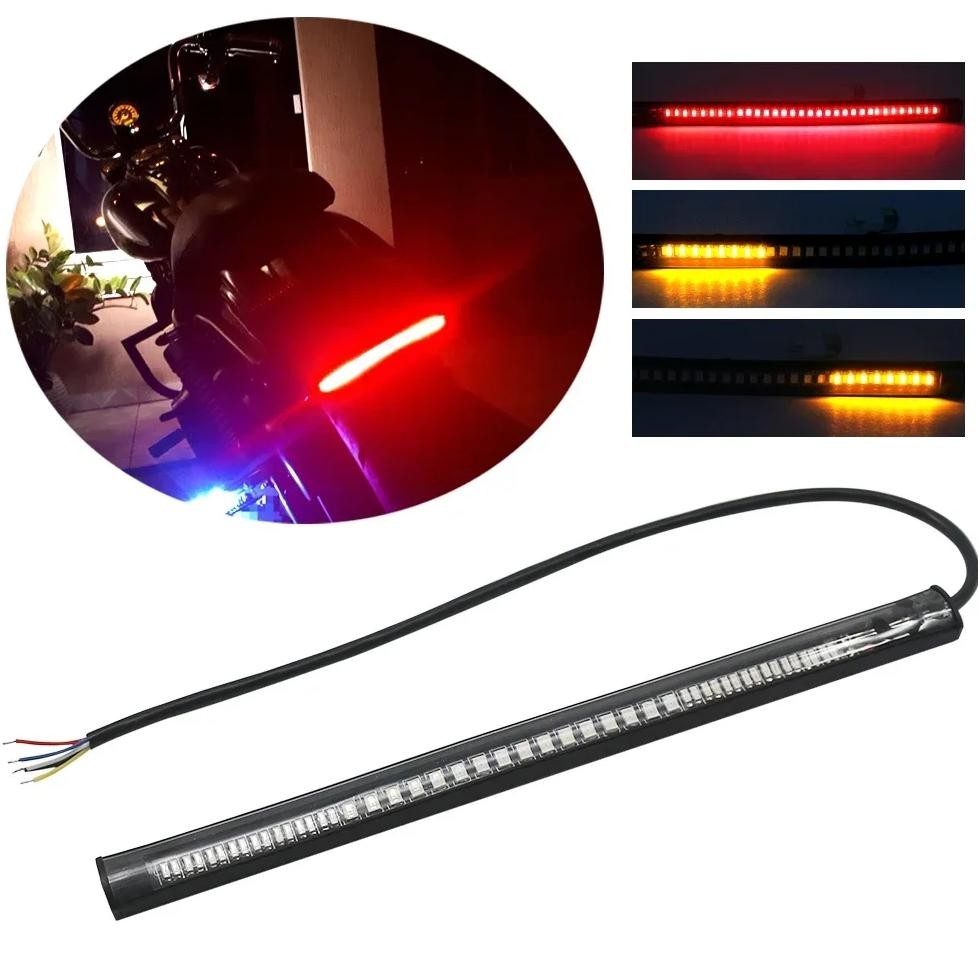 Jual motorcycle light bar strip 2835 smd 32 led red amber color brake ...