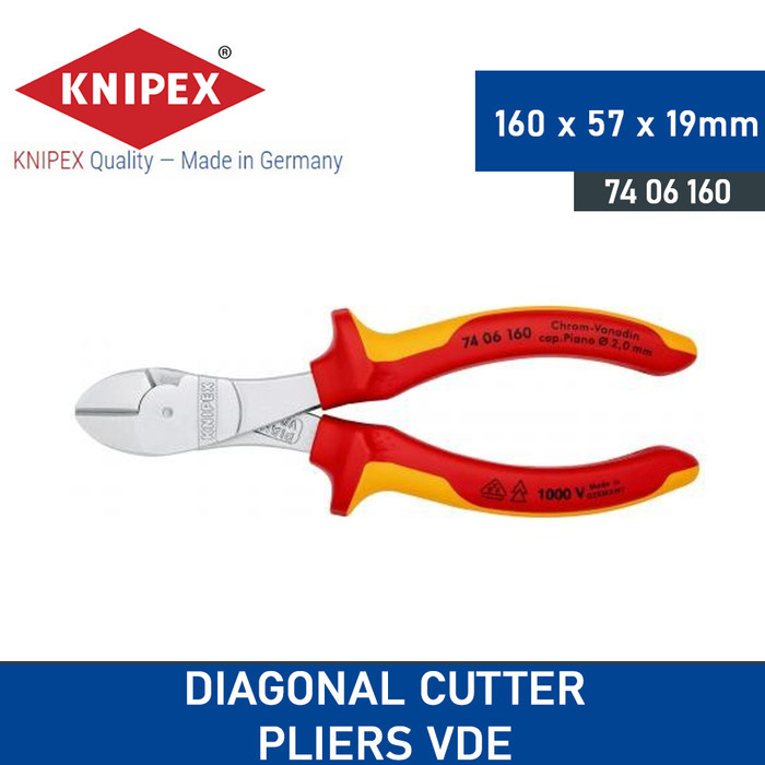 Jual Tang Potong Listrik 74 06 160 Knipex High Leverage Diagonal Cutter ...