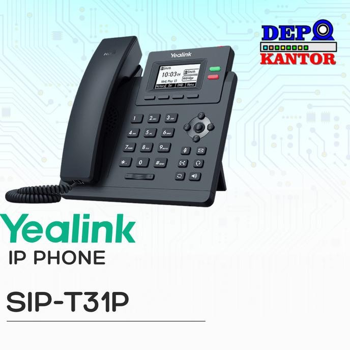 Jual Yealink SIP T31P: 2 Account IP Phone, HD Voice, POE | Shopee Indonesia