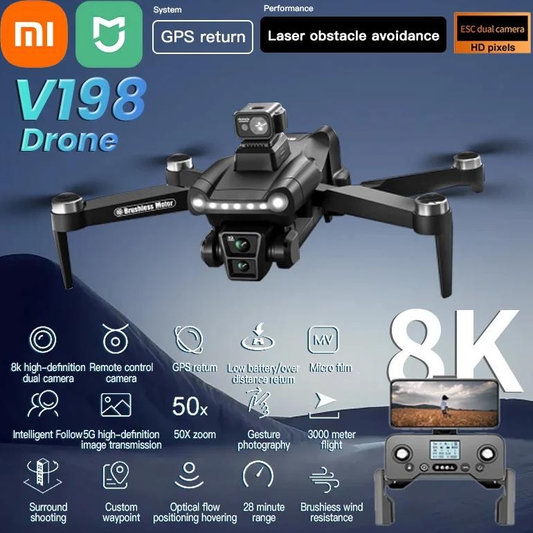 Jual xiaomi mijia v198gps drone 4k profesional fpv brushless laser obstacle avoidance aerial ...