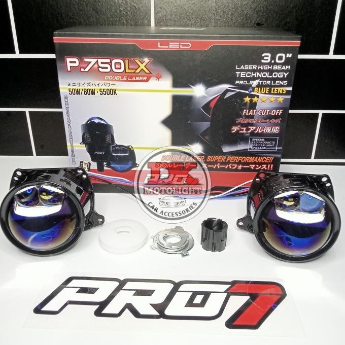 Jual Lampu Headlamp Projector Biled Pro7 P750Lx Dobel Laser 3 Inchi Blue Lens | Shopee Indonesia