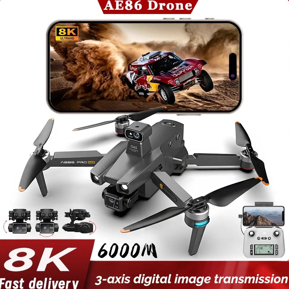 Jual ae86 pro max drone 8k professional with aerial 3-axis anti-shake ...