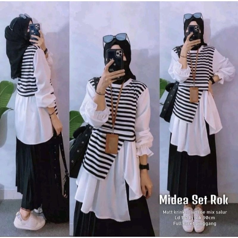 Jual Stelan Model Kekinian Set 2In1 Oneset Rok Kekinian Setrok Wnita ...