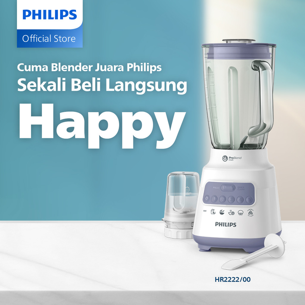 Jual Blender Philips Kaca 2 liter - 5000 Series HR2222/00 - Blender jus ...