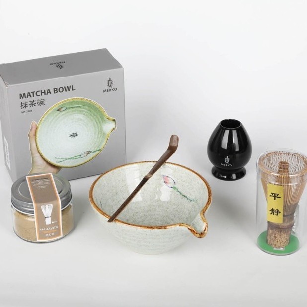 Jual Paket Matcha Japanese Tea Ceremony Chawan Lotus Chasen Spoon Stand ...