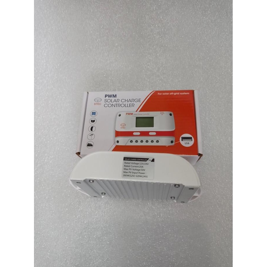 Jual Solar Charge Controller 20A Stec 20A 12/24V Pwm Display Original ...