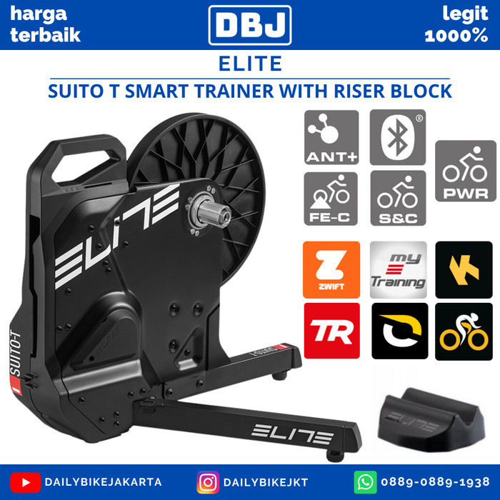 Jual ELITE SUITO T SMART TRAINER WITH RISER BLOCK TRAINER INDOOR SEPEDA ...