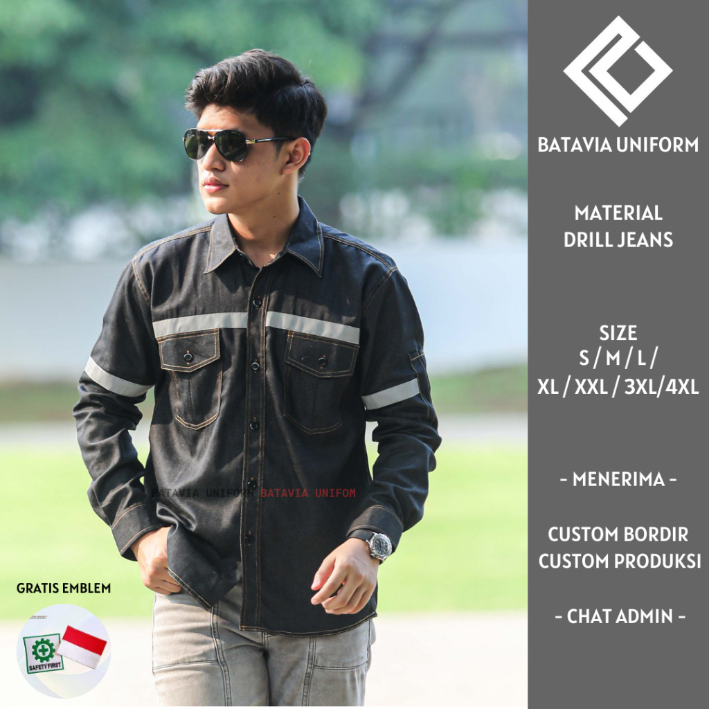 Jual Baju Seragam Baju Kemeja Wearpack Jeans Safety K3 Lengan Panjang ...