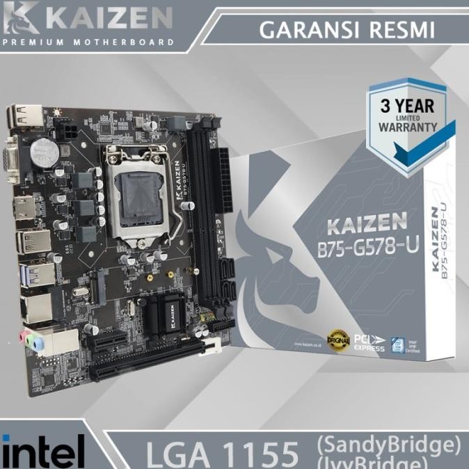 Jual MOTHERBOARD KAIZEN B75 M.2 NVME LGA 1155 DDR3 B75 GARANSI RESMI 3 ...