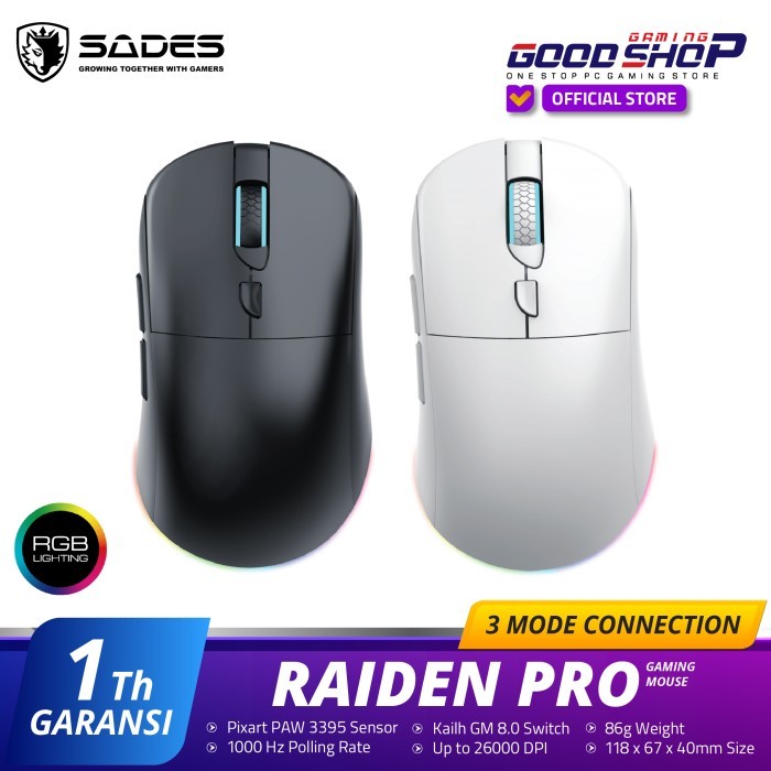 Jual Onlyone Mouse Gaming Wireless Modular Triple Mode Sades Raiden Pro | Shopee Indonesia