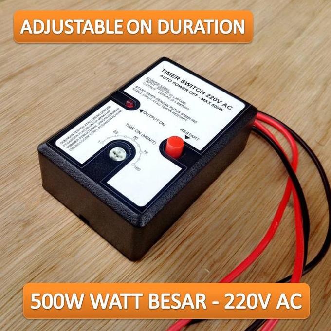 Jual TIMER SWITCH 500W (AUTO OFF) SAKLAR ON-OFF LISTRIK 220V AC -WATT ...