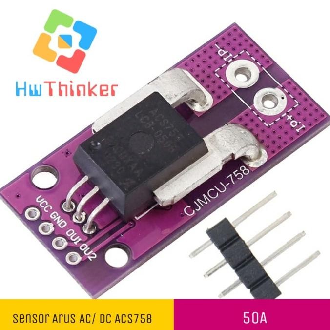 Jual new modul sensor arus hall current sensor acs758 50a 100a 150a ac ...