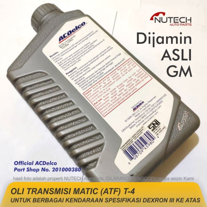 Jual Oli Transmisi Matic ATF T4 T-4 T-IV GM TOYOTA FORD BMW AC Delco ORI GM | Shopee Indonesia