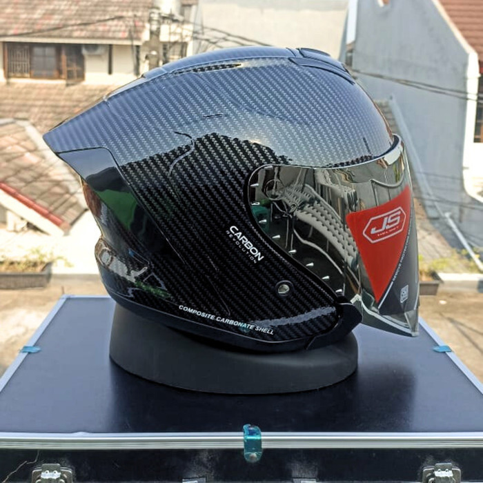 Jual HELM JS ARMOR MOTIF CARBON HALF FACE / HELM HALF FACE / HELM JS ...