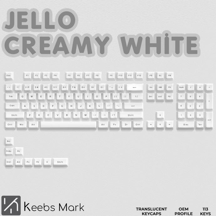Jual NEW Womier Jello Creamy White Translucent Keycaps OEM Profile ...